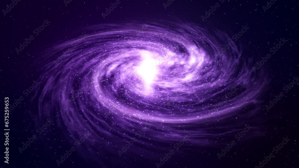 Spiral Deep Space Galaxy Rotation Seamless Loop with Stars, Outer Space Purple Universe ...