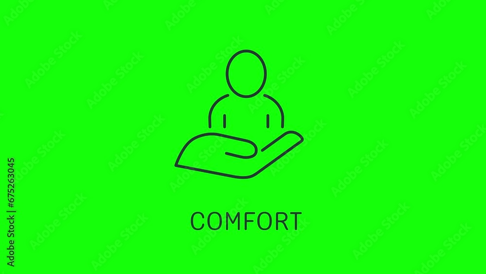 Human life and hand support the human symbol. Comfortable conditions ...