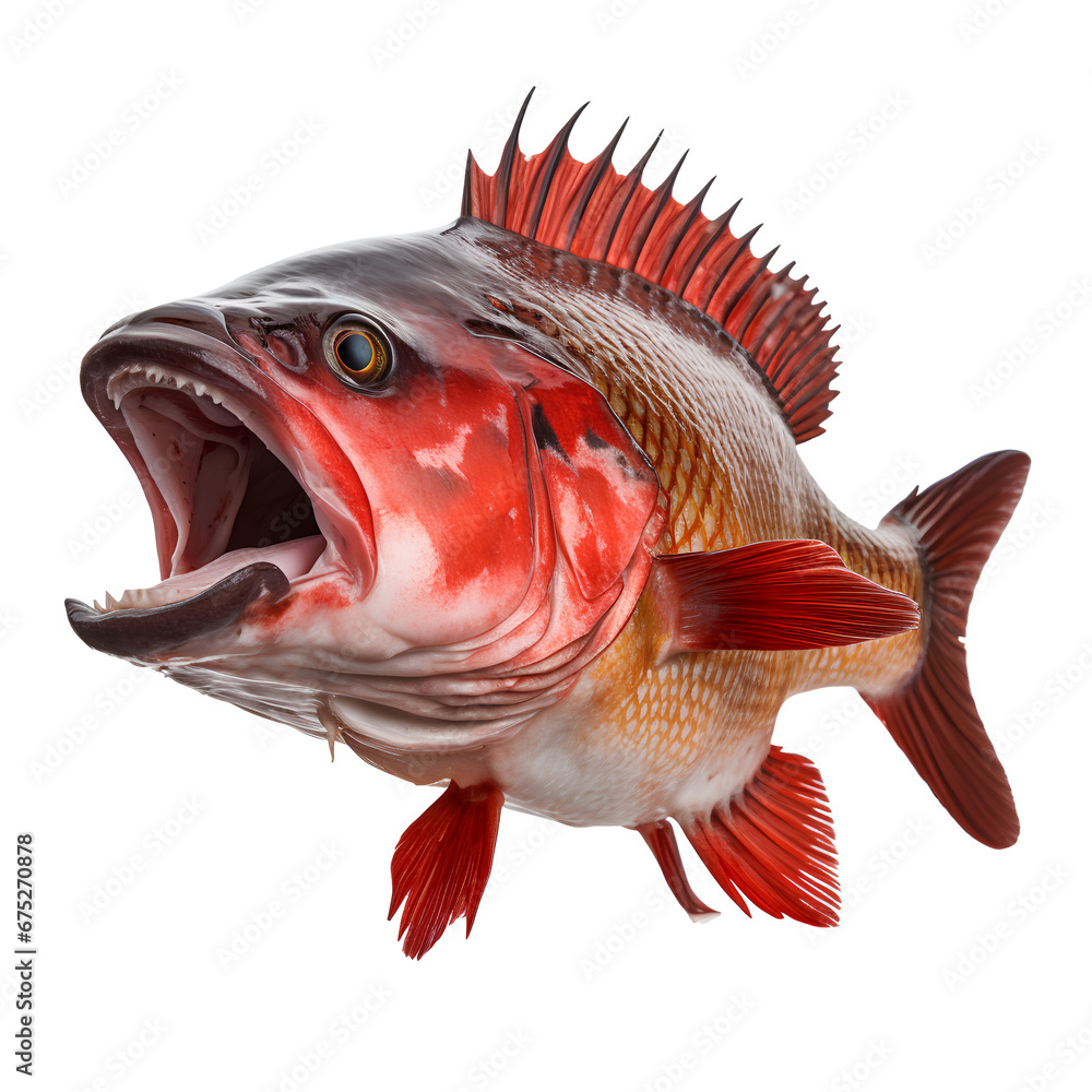Ferocious fish with sharp fangs on transparent background PNG ...