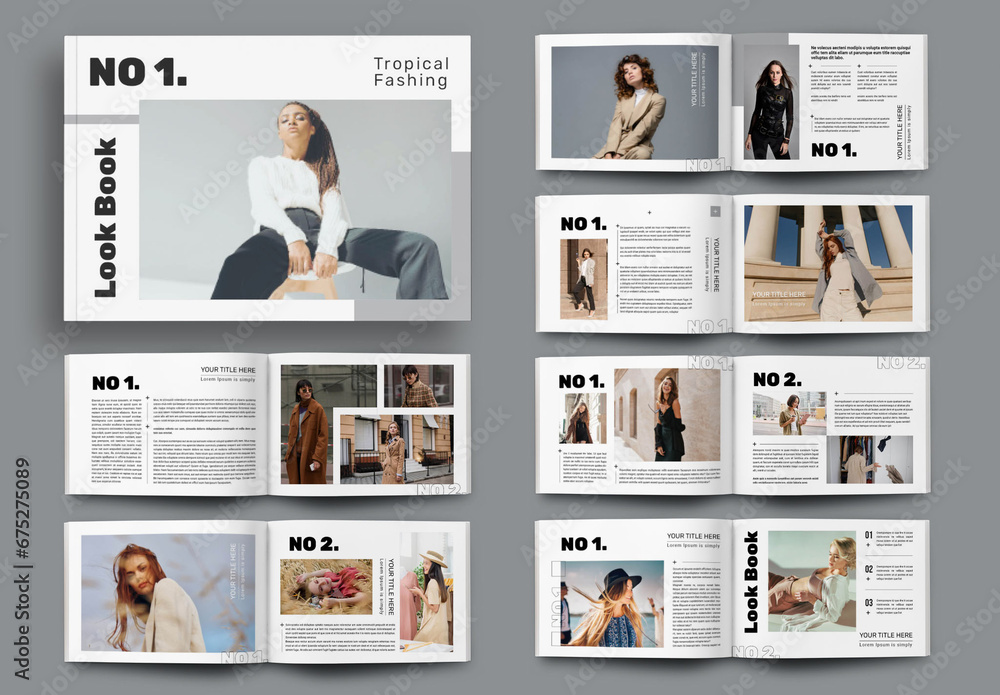 Fashion Look Book Magazine Template Landscape Stock Template | Adobe Stock