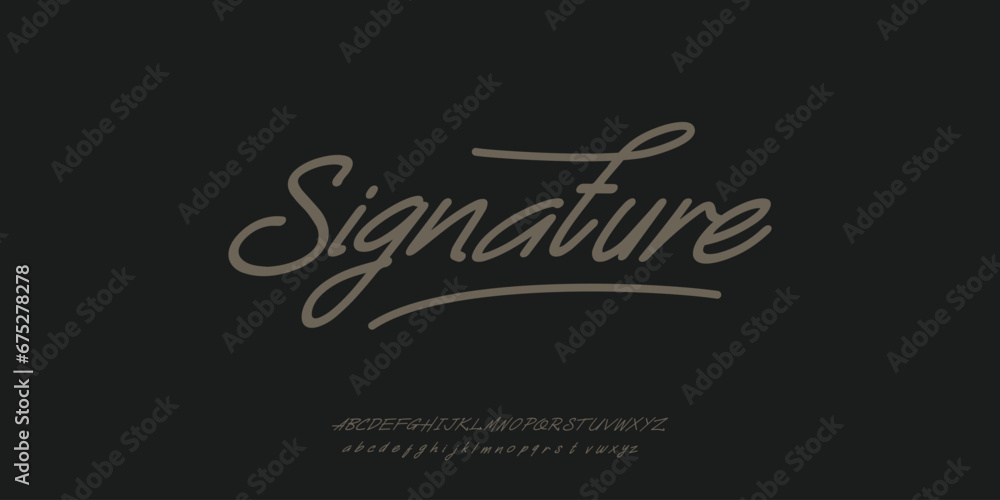 simple brush script font alphabet typography font vector for logo and ...