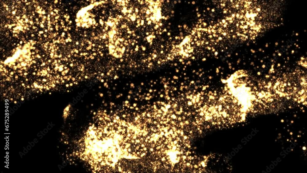 twirls strings particles loop Transparent Video. Golden lines ...