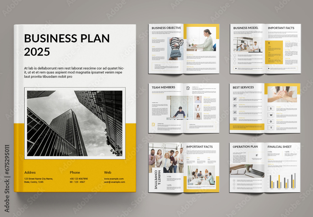 Business Plan Brochure Design Template Stock Template | Adobe Stock