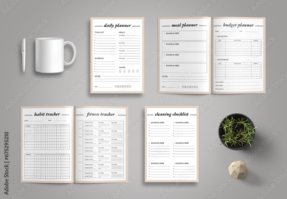 Personal Daily Planner Layout Stock Template | Adobe Stock