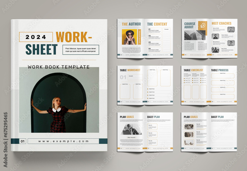 Work Sheet Design Template Layout Stock Template | Adobe Stock