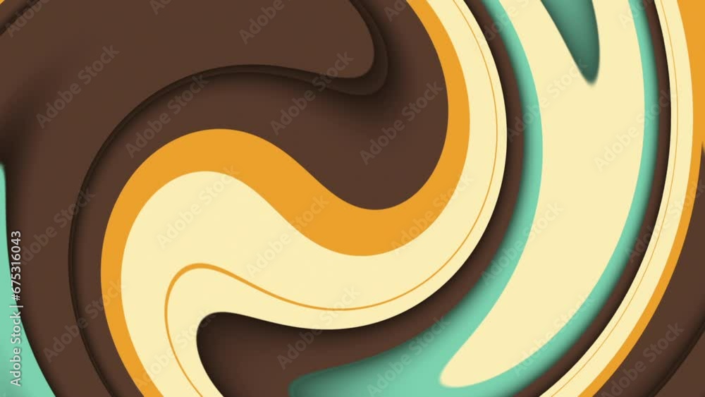 Trendy retro 1970s wavy pattern background with gently moving cutout ...