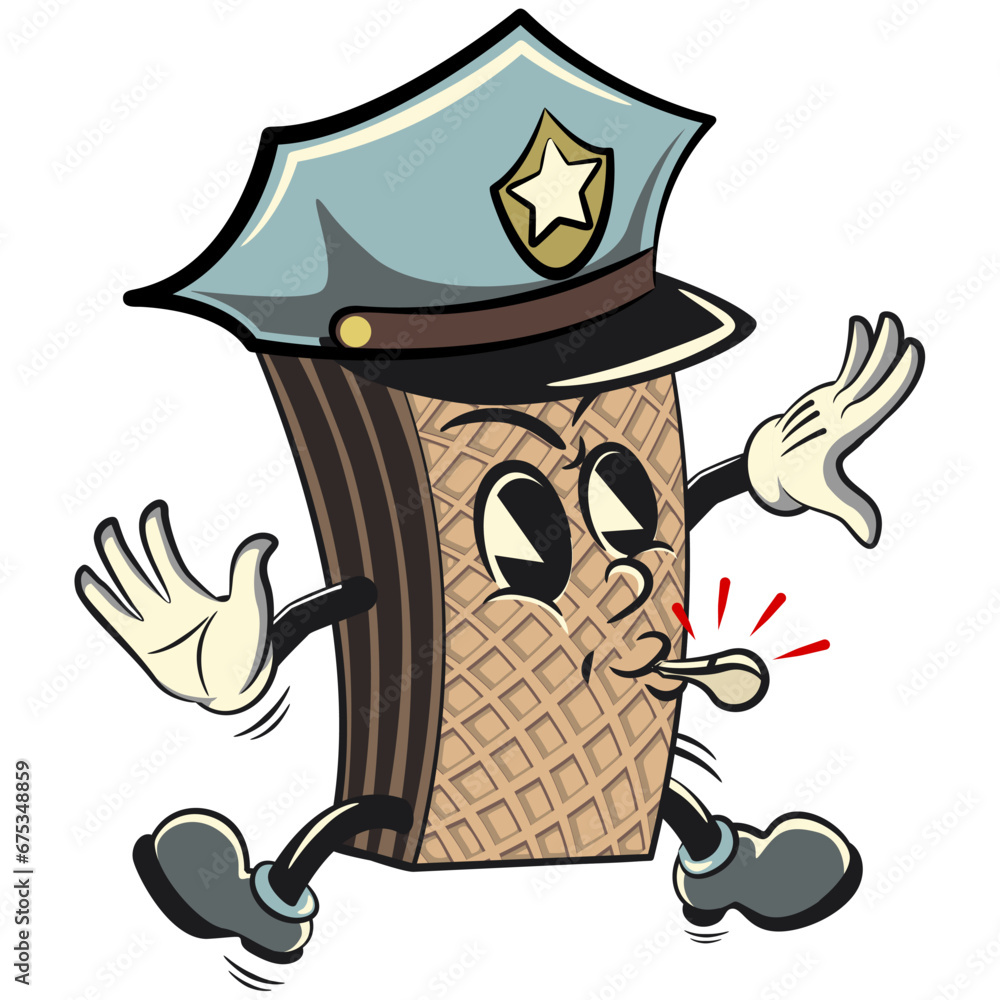 vintage mascot pair of wafer chocolate characters with funny faces ...