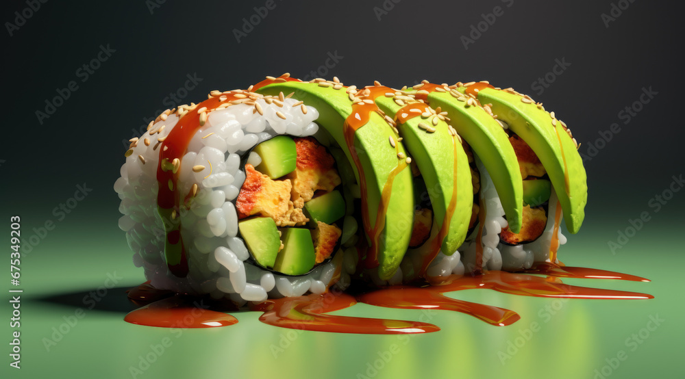japanese sushi food. Maki ands rolls with tuna, salmon, shrimp, crab ...