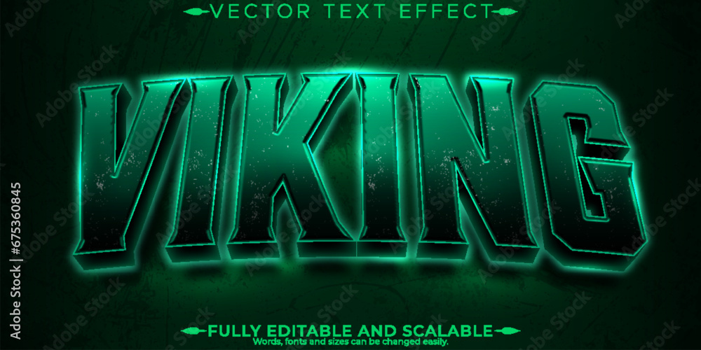 Viking text effect, editable nordic medieval celtic text style Stock ...