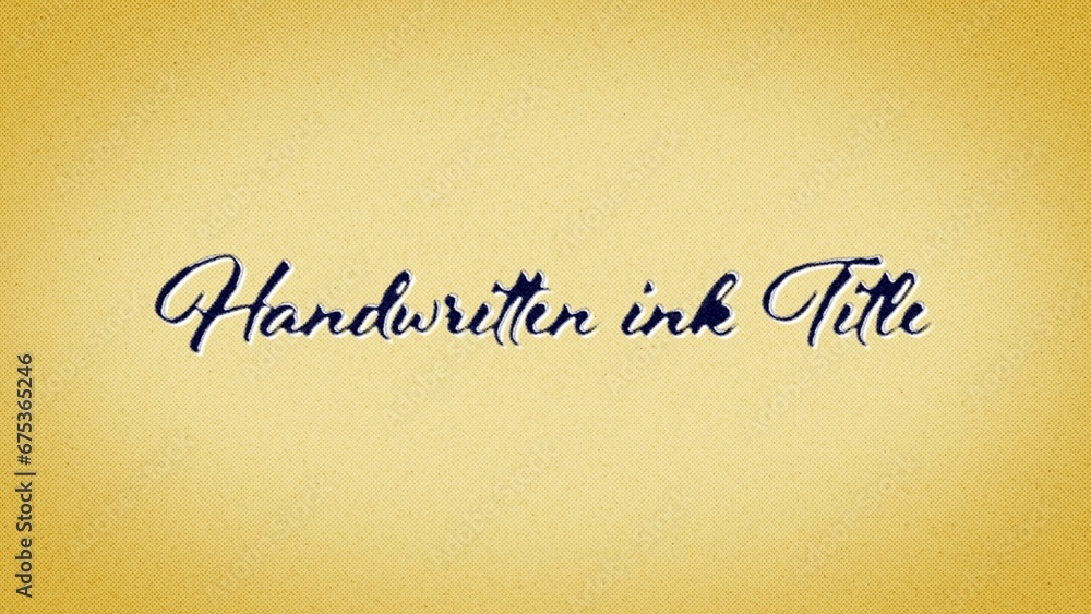 Handwritten Ink Old School Paper Title Intro Stock Template | Adobe Stock