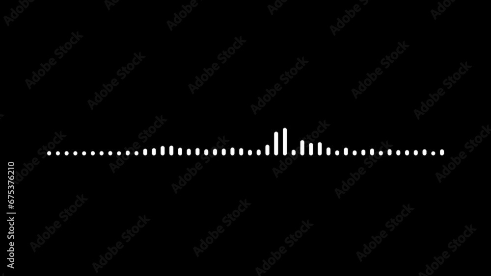 Digital audio spectrum wave with seamless loop animation on black ...
