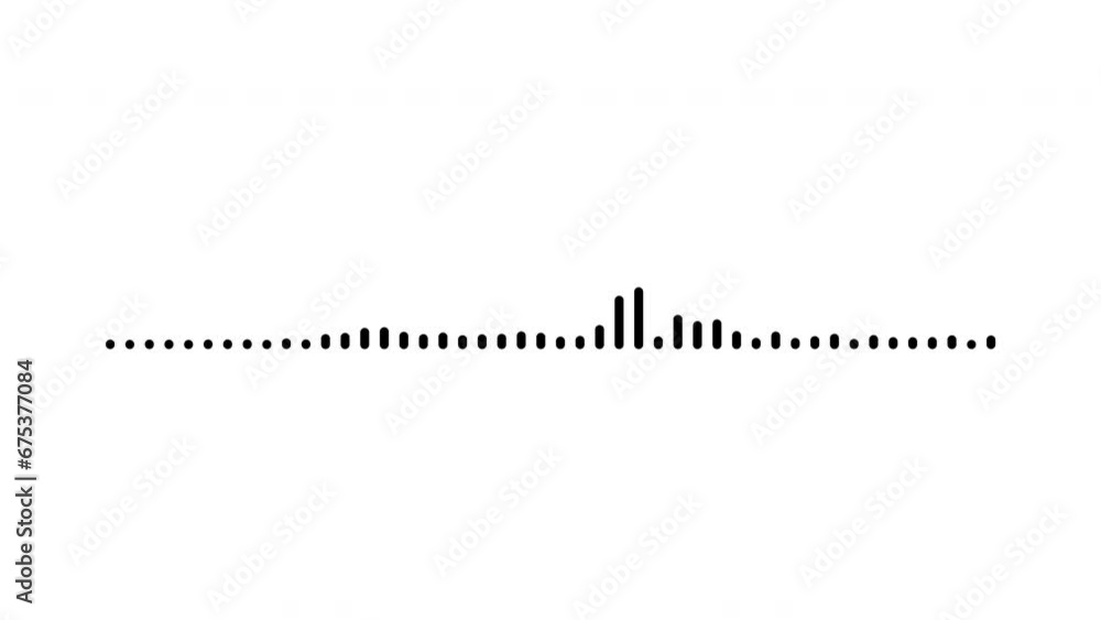 Digital audio spectrum wave with seamless loop animation on white ...