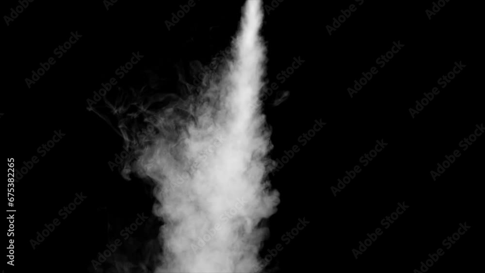 Abstract white smoke animation on a black background. Smoke, steam ...