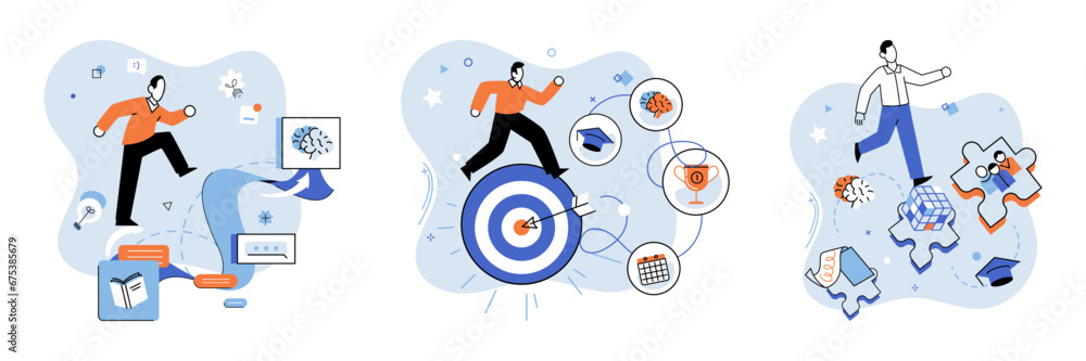 Personal growth. Vector illustration. Self awareness plays significant ...