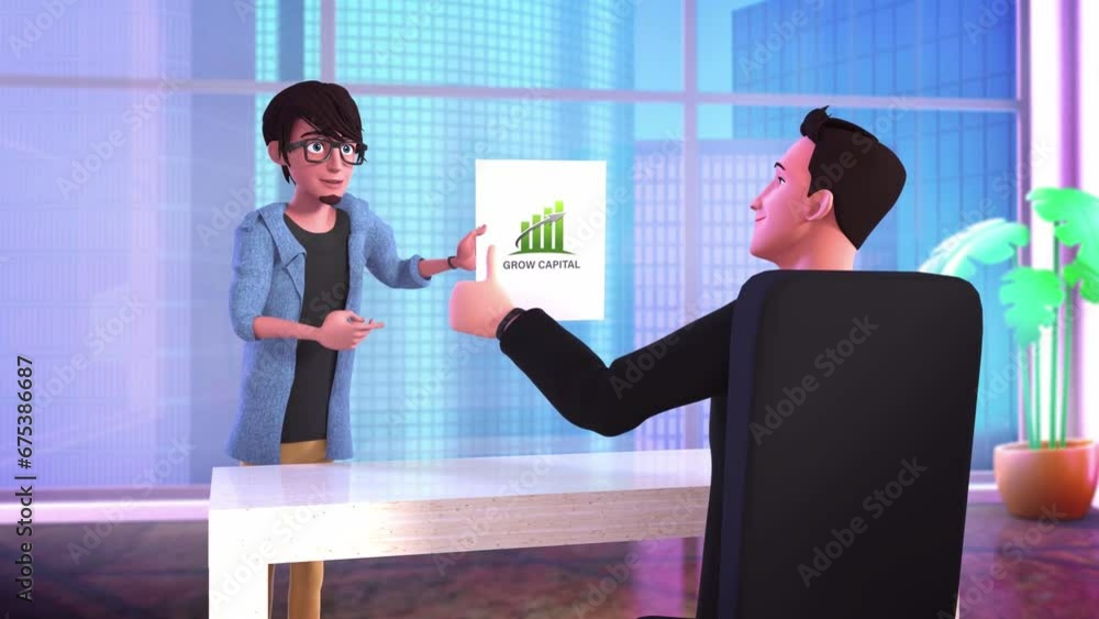 Impressive Presentation: 3D Animated Video Scene. A Young Boy ...