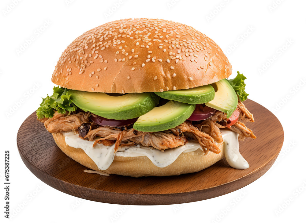 Mexican sandwich Cemita Poblana on transparent background. Generative ...