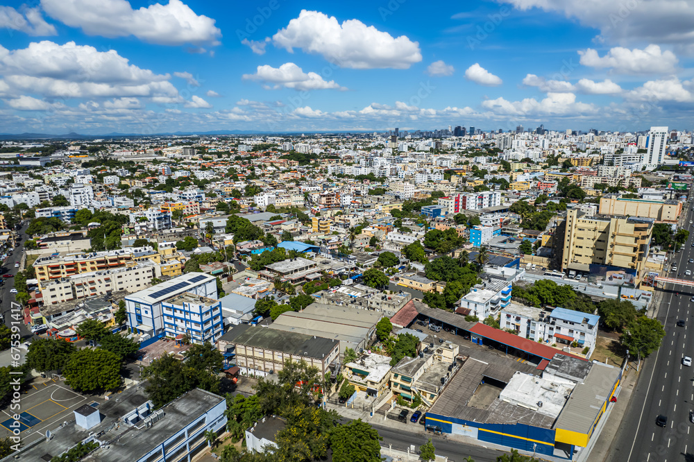 Beautiful aerial view of the city of Santo Domingo - Dominican Republic ...