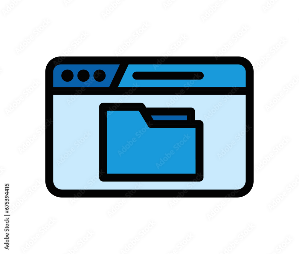 Icones pictogramme symbole Fenetre ordinateur interface dossier ranger ...