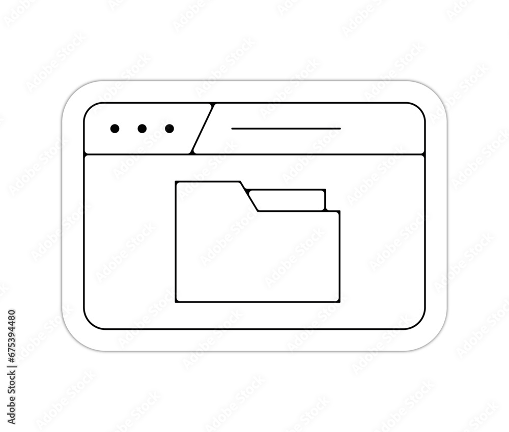 Icones pictogramme symbole Fenetre ordinateur interface dossier ranger ...
