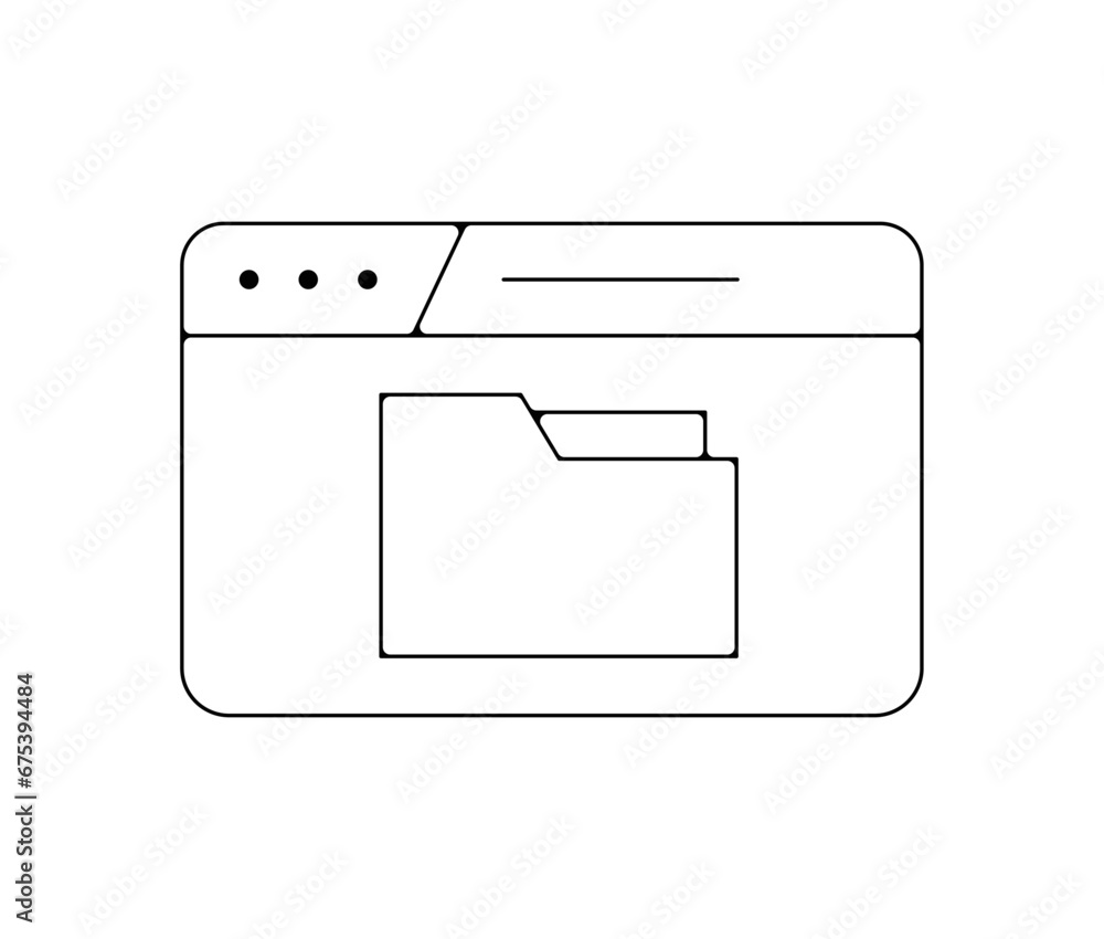 Icones pictogramme symbole Fenetre ordinateur interface dossier ranger ...