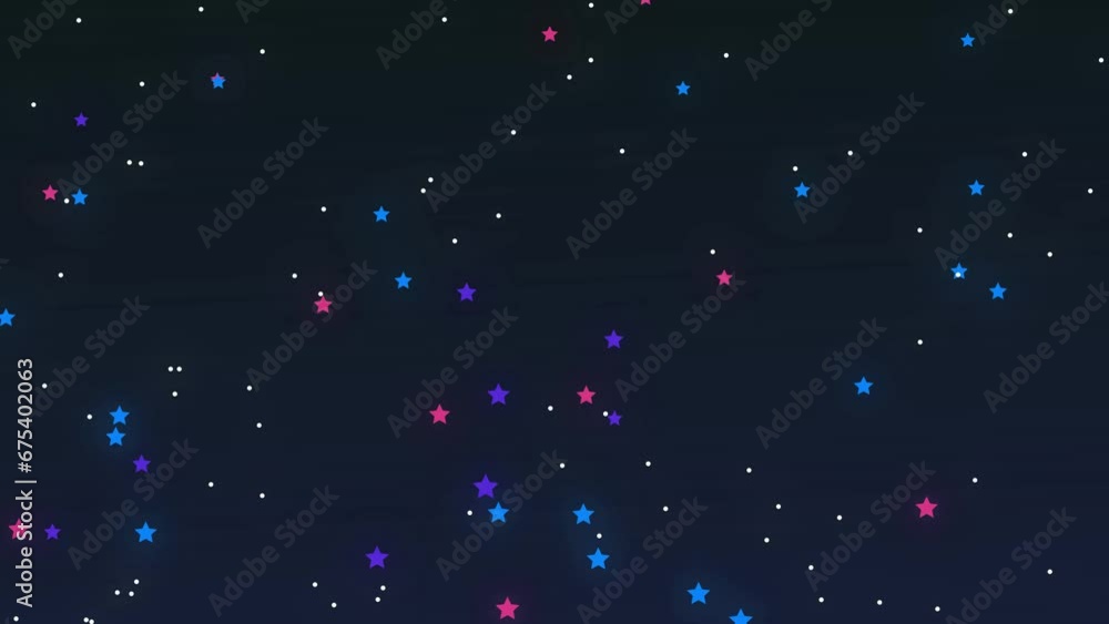 Rising Stars Background Animation. An animated video of rising white ...