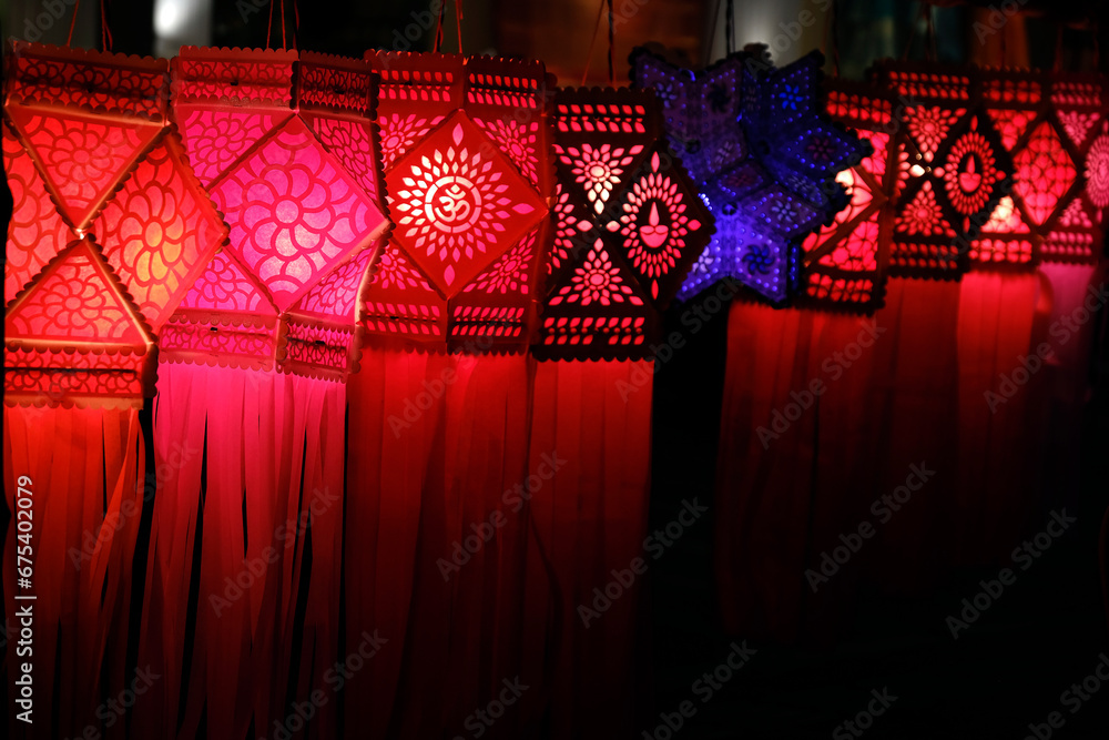 Hanging Diwali Lamp (Kandil) - Diwali Festival Background, Colourful ...