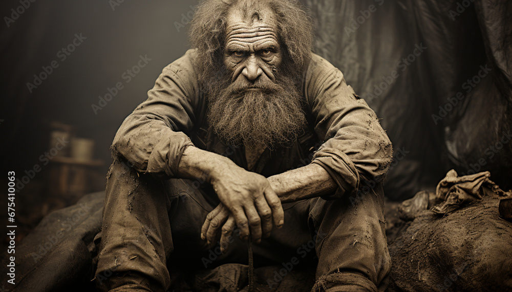 Neanderthal Miner: Illustration of 18th Century Coal Mining Stock ...