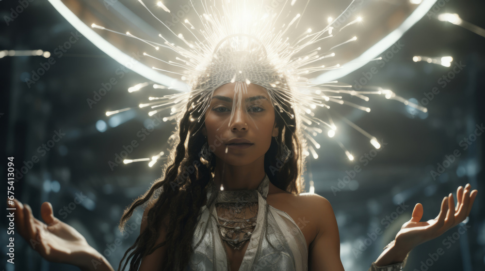 Generative AI of a woman dressed inspired by supernova Stock Photo ...