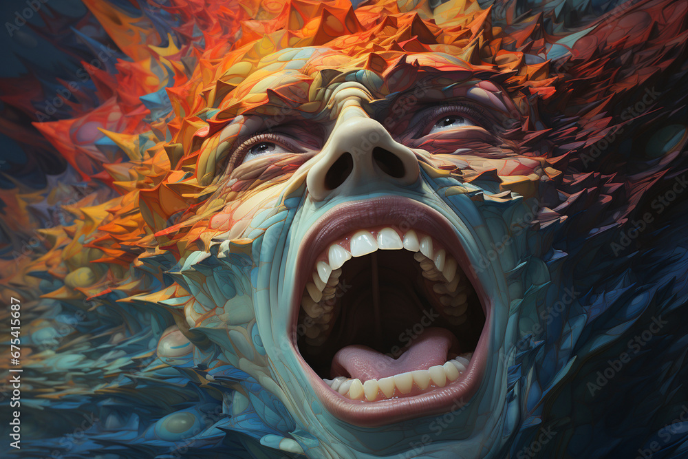 Cascading Face: A Visual Symphony of Rich Colors and Trippy Waterfalls ...