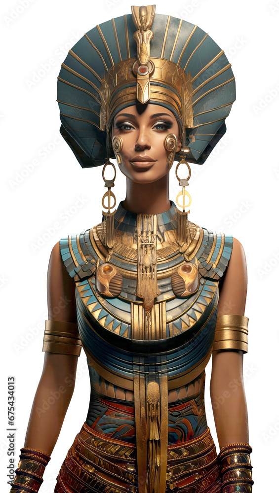 Portrait of a woman of ancient Egypt. Ancient Egyptian queen Nefertiti ...