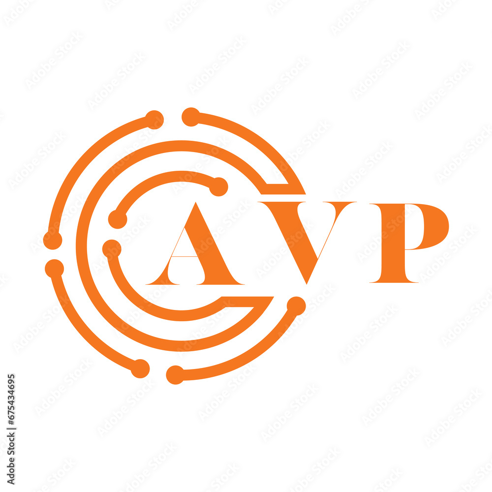 AVP letter design. AVP letter technology logo design on white ...