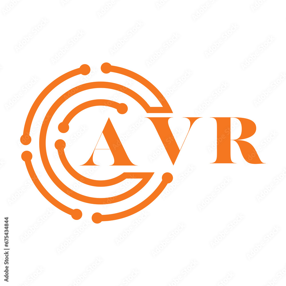 AVR letter design. AVR letter technology logo design on white ...