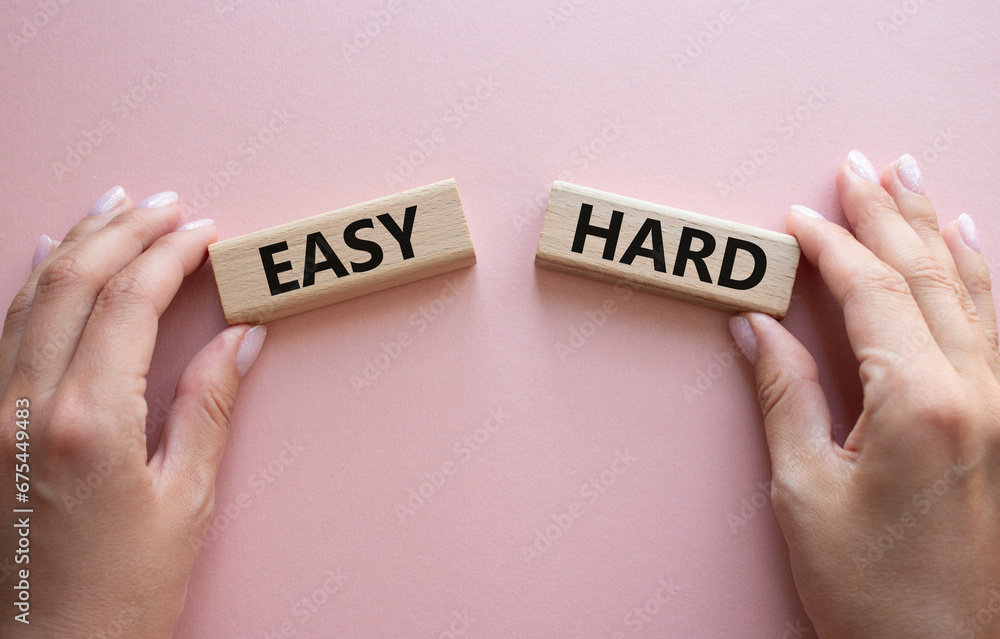 Easy or Hard symbol. Concept word Easy or Hard on wooden blocks ...