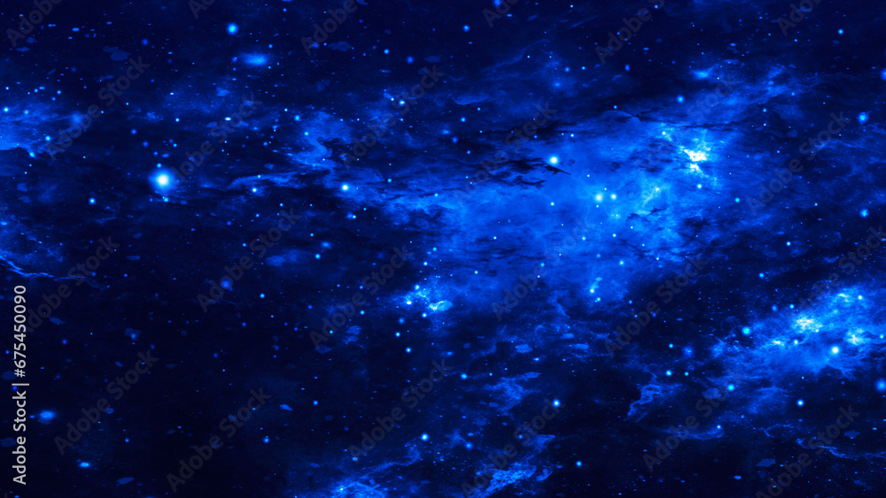 Space background. Flight in space with simulation of galaxies and ...