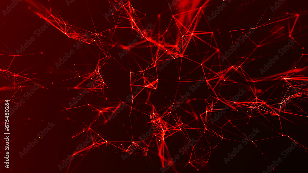 Network connection structure. Big data. Connecting points and lines. Abstract technology ...