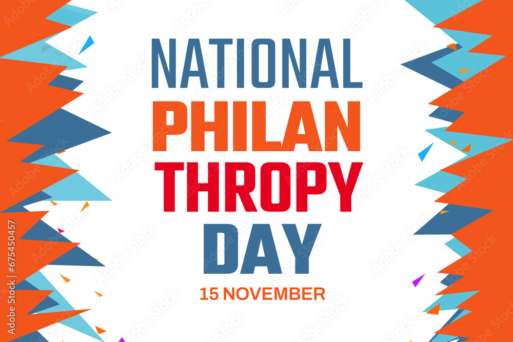 National Philanthropy day background with traditional different shapes ...
