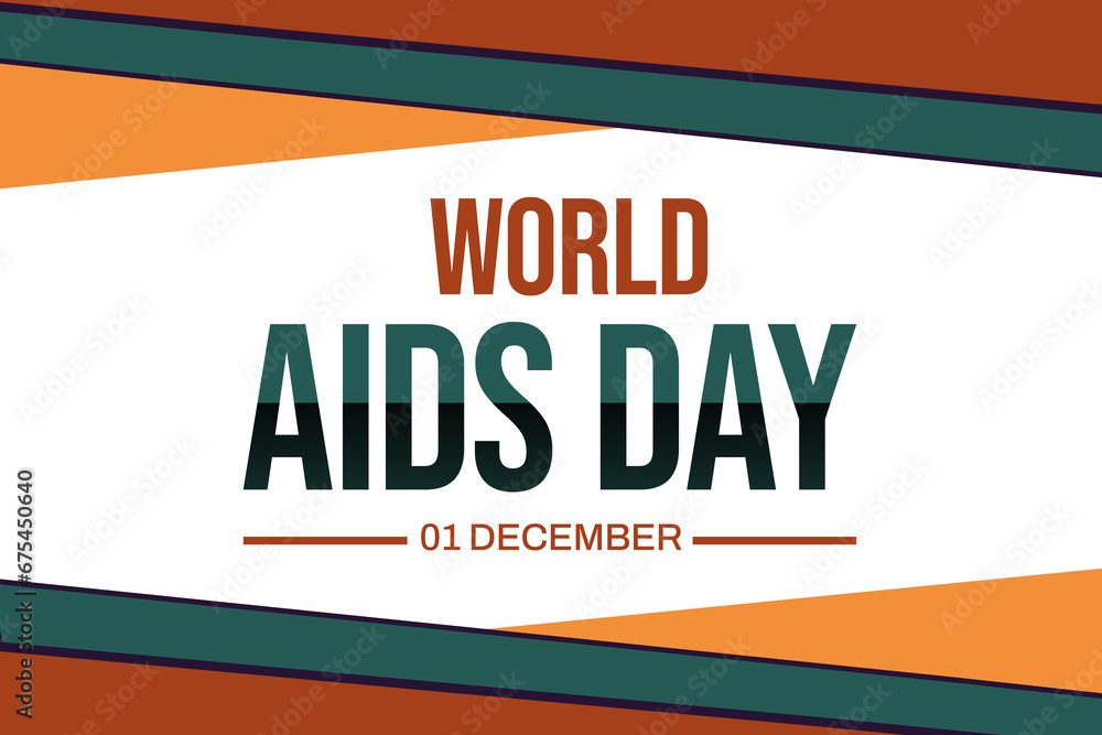 World Aids day backdrop with traditional border design and typography ...