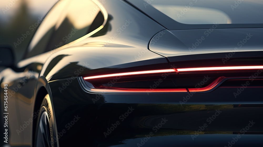 Professional Photo of a Black Futuristic Car Parked in a Dark Parking ...