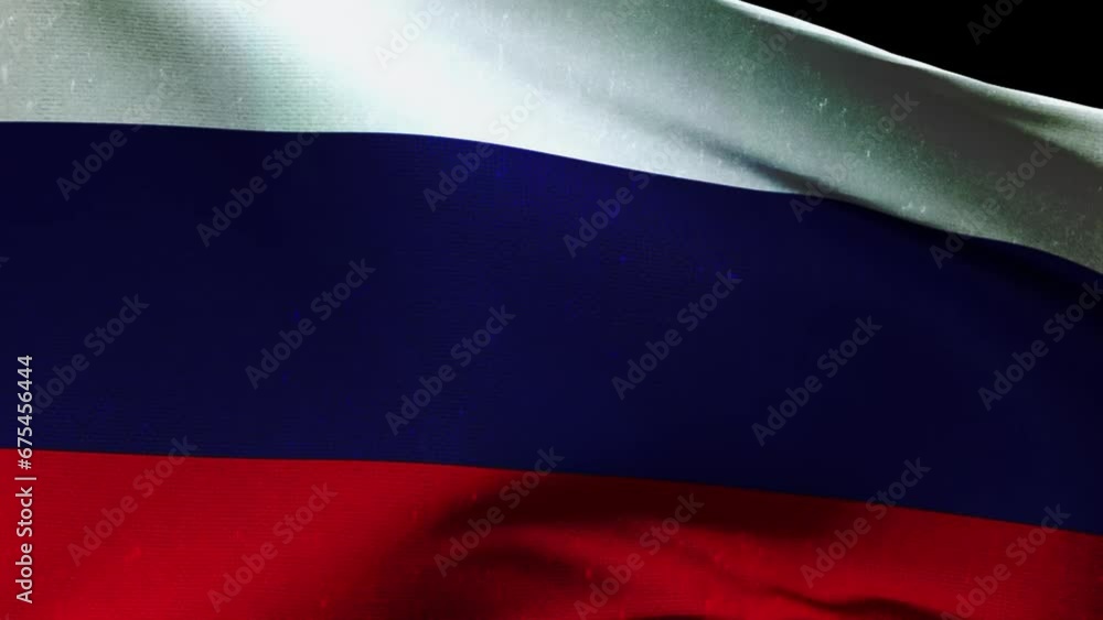 Russia flag waving closeup. Highly Detailed Fabric Pattern with vintage ...
