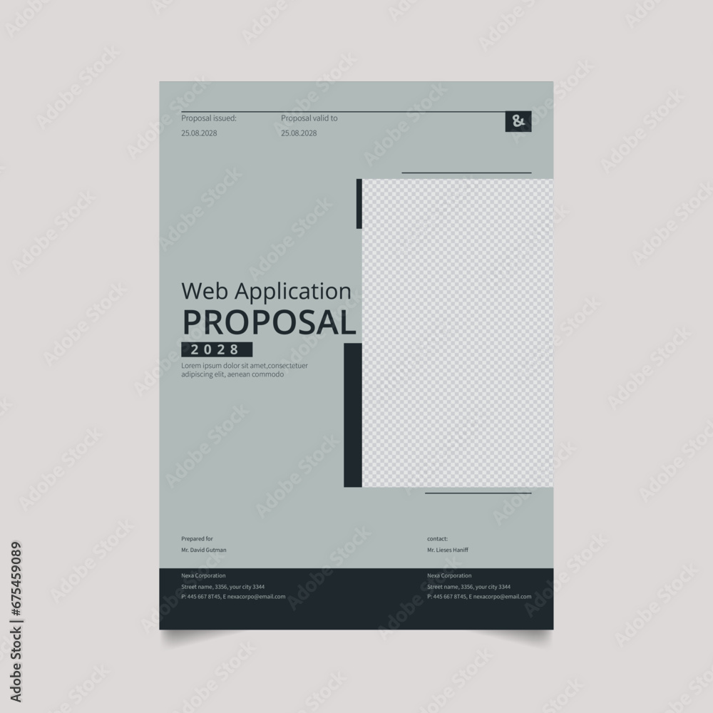 Vetor de Web Application Design Proposal Powerpoint Template. Cover design for product ...