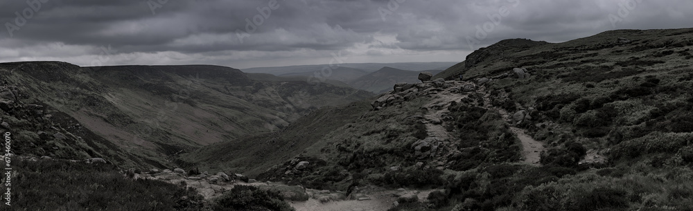 A Peak District Landscape Panorama Photo From Kinder Scout Showing ...