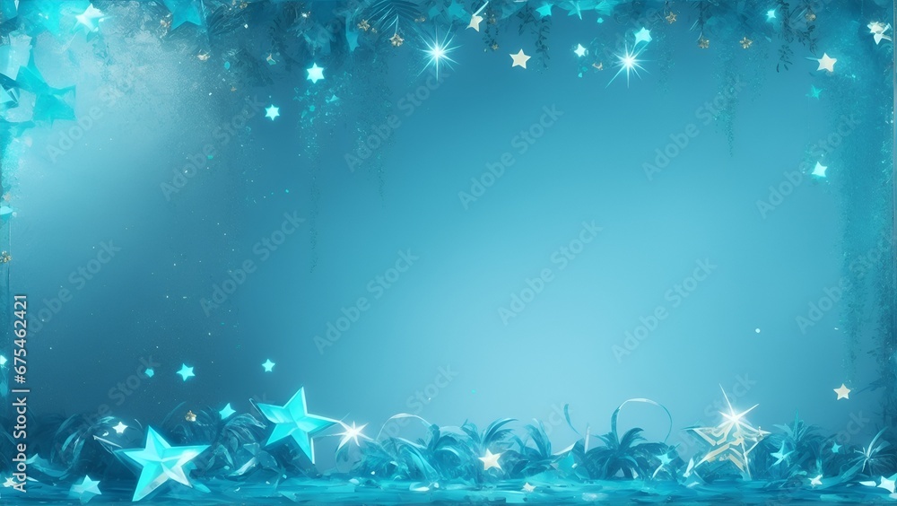 Cyan color high resolution background with lighting effect and sparkle ...