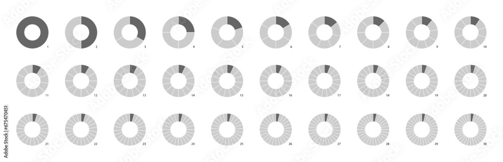 Circle pie chart as donut infographics data presentation. Charging ...