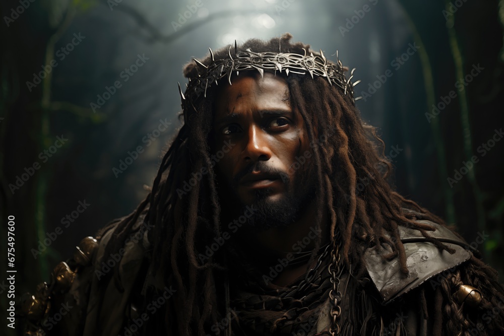 Jesus is black, Fictional African American Jesus Christ wearing a woven ...