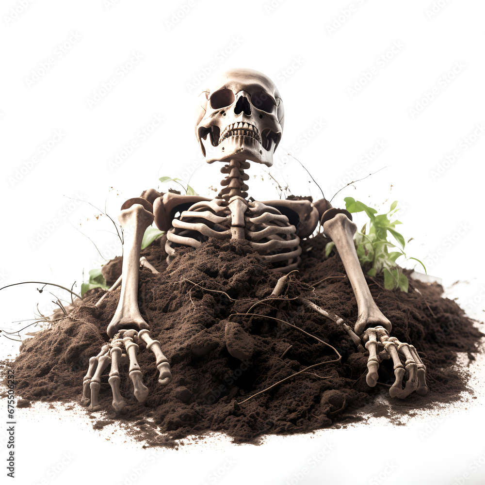 human skull on a white background, Halloween skeleton, squelette d ...