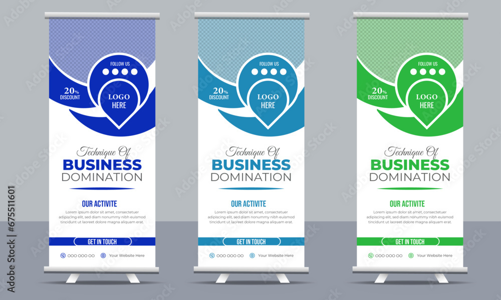 Business Roll Up Banner stand vector, Sale banner stand or flag design ...