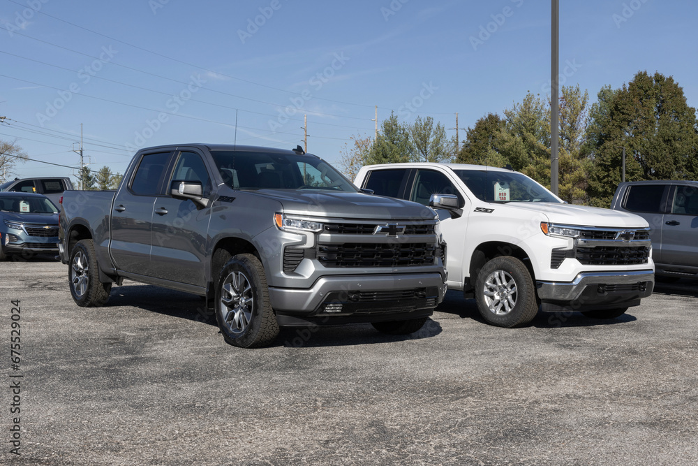 Chevrolet Silverado 1500 display at a dealership. Chevy offers the ...