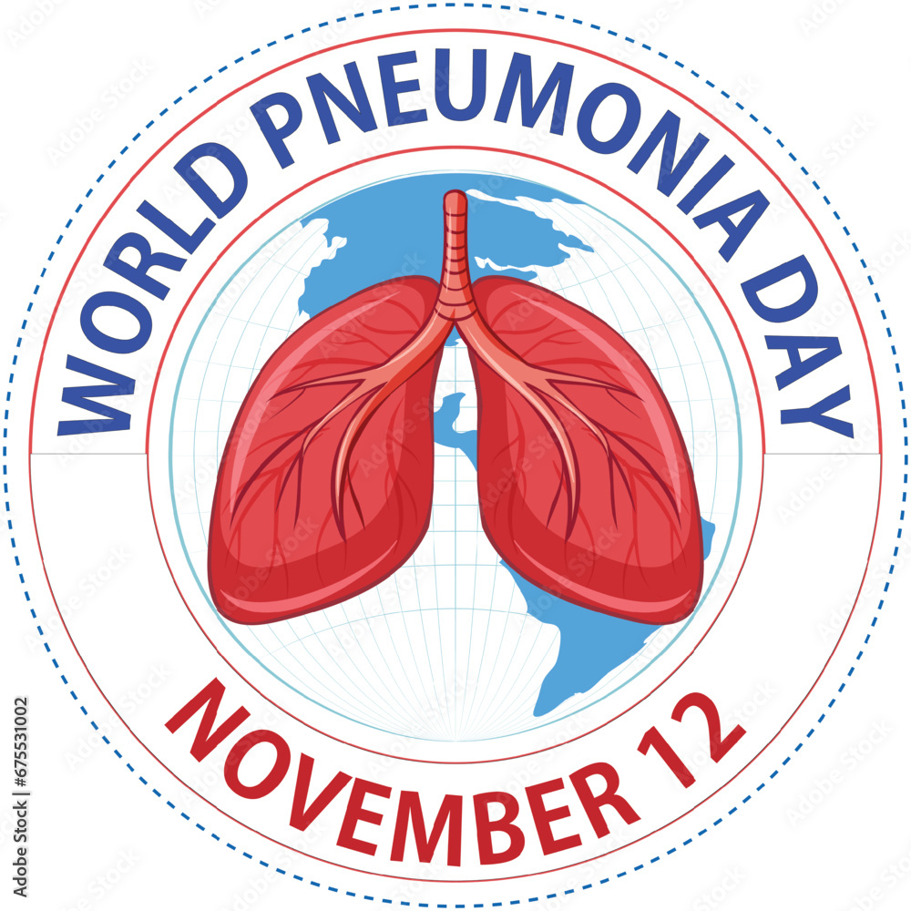 International World Pneumonia Day minimal isolated logo vector design ...