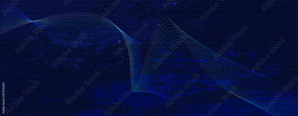 Abstract ultra blue background with brick texture and wavy lines. Stock ...