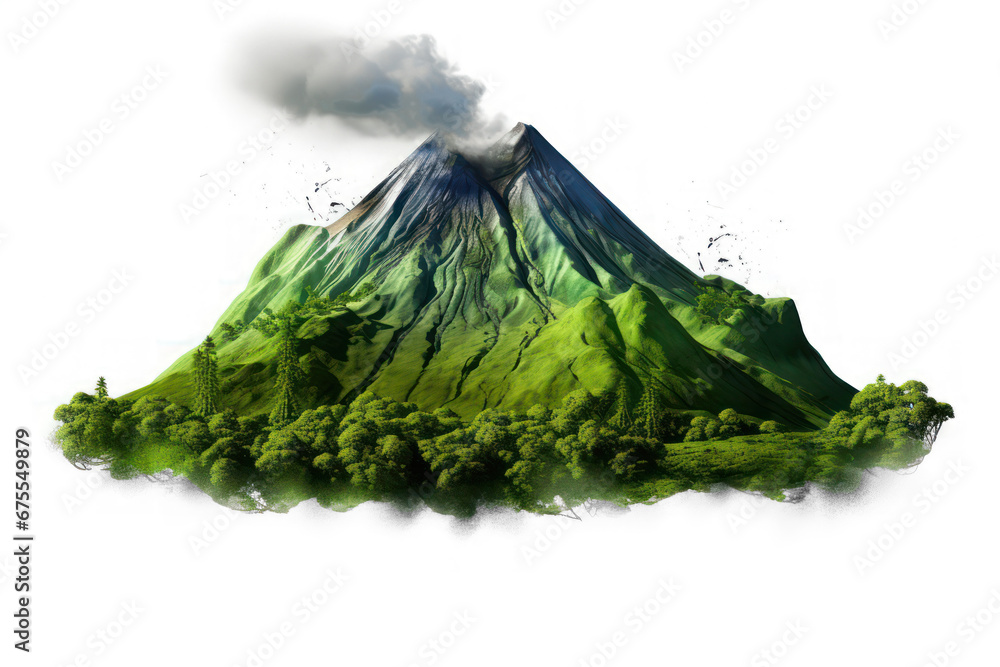 Volcano eruption isolated on transparent background, png file Stock ...